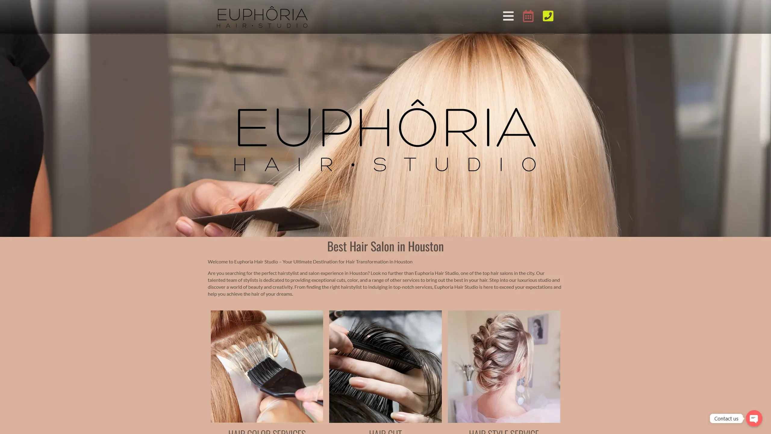 Euphoria Hair Studios - Affordable Web Design by triHead